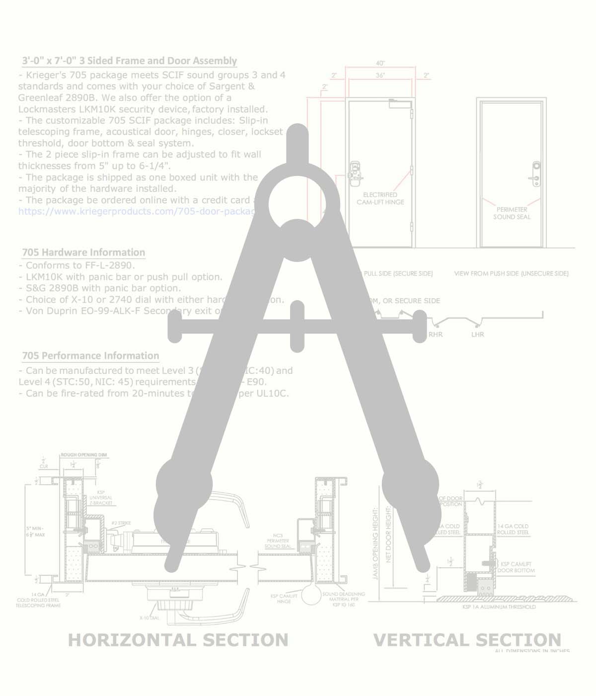 705 SCIF 3070 Door and Lock Package